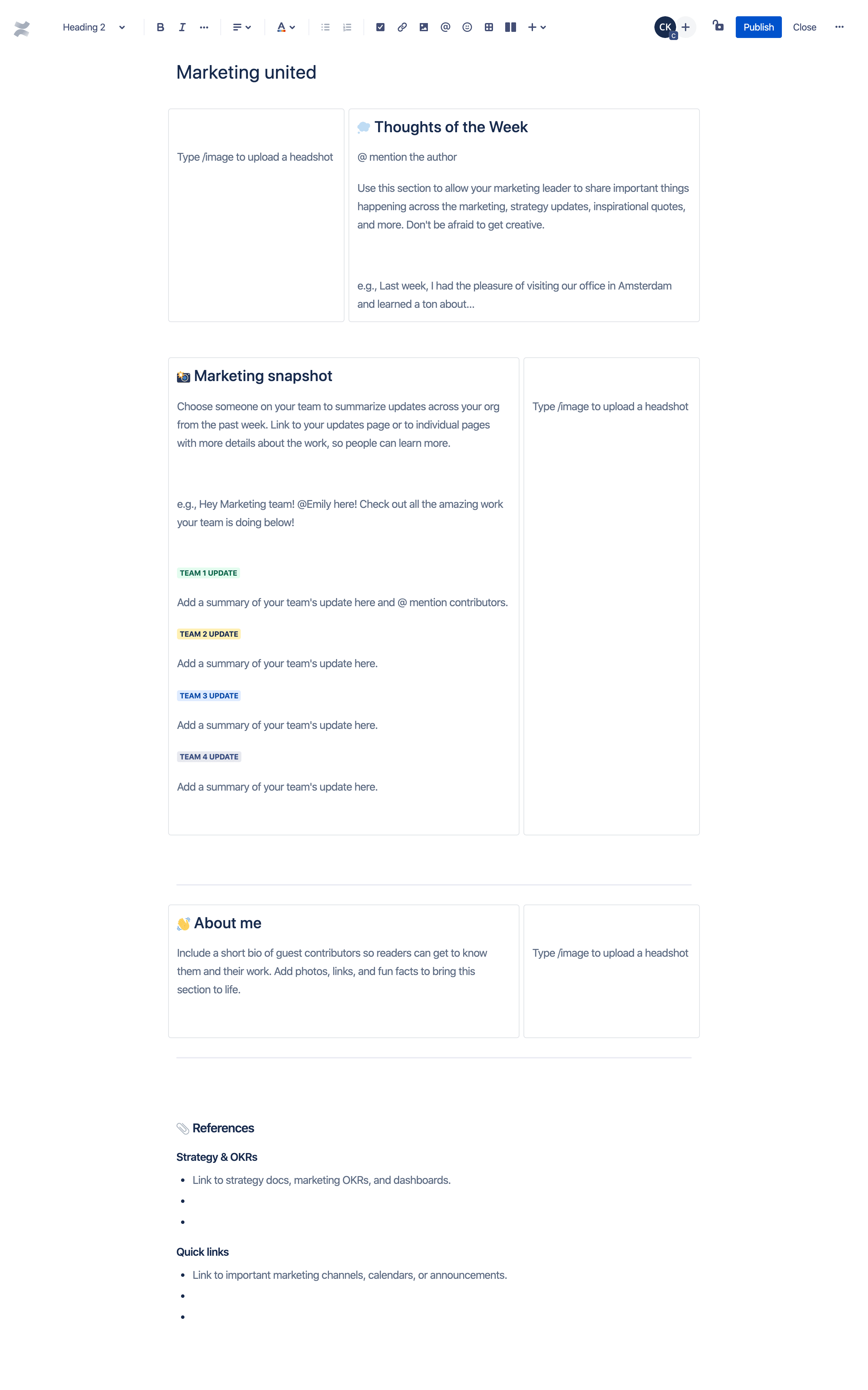 Marketing united template | Atlassian