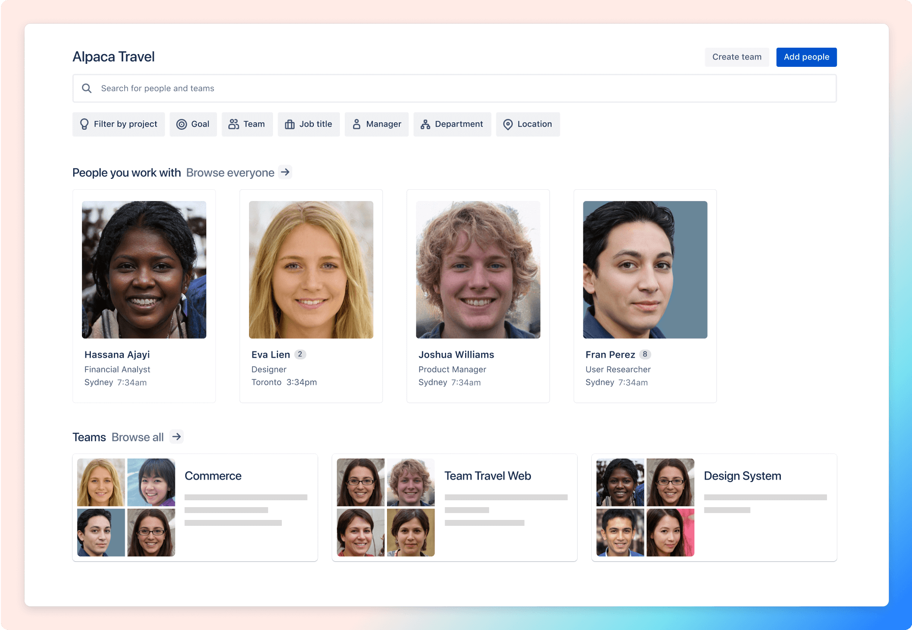 The teams directory | Atlassian
