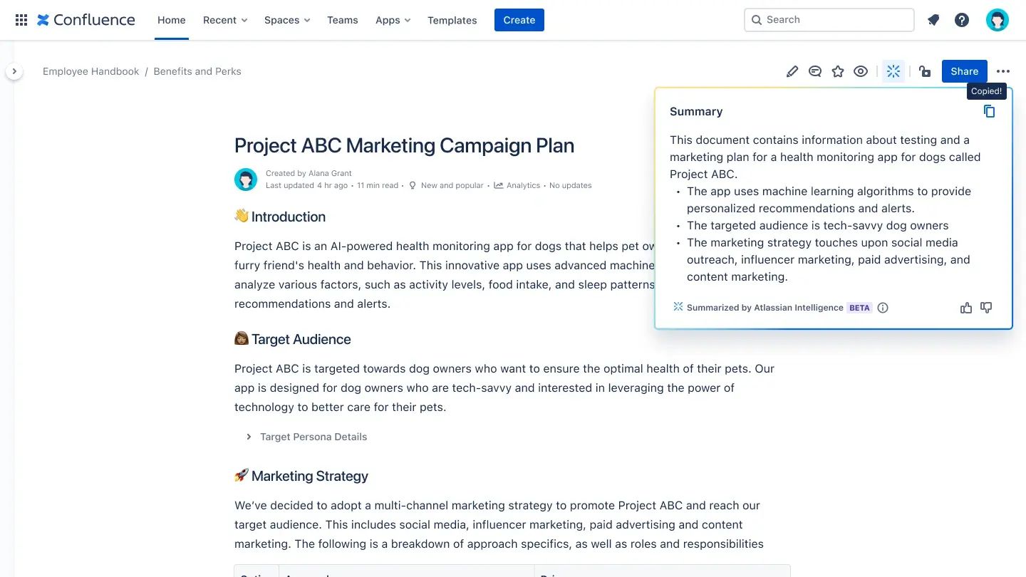 Atlassian AI in Confluence | Atlassian