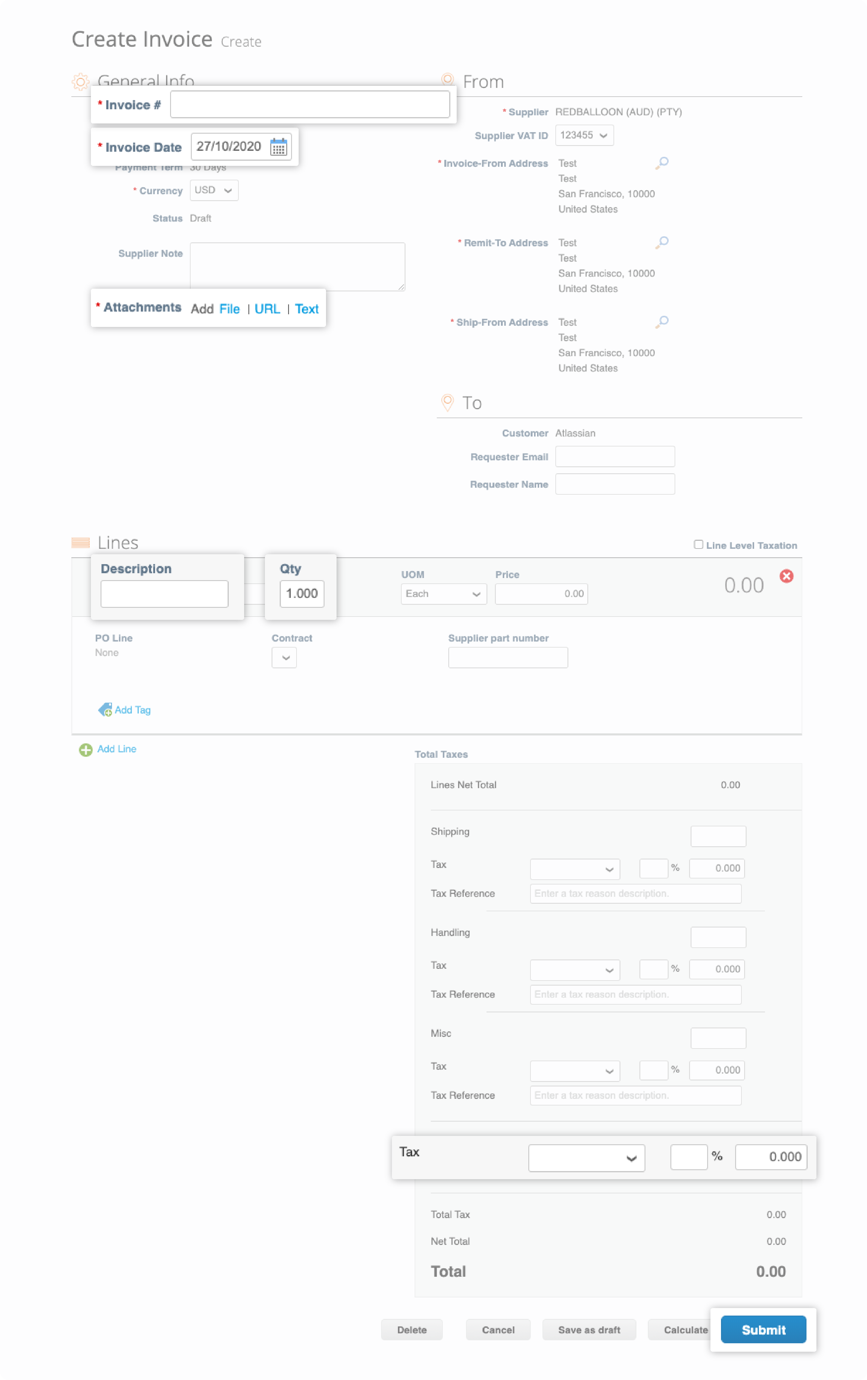 Atlassian Suppliers - Submit an invoice without a PO