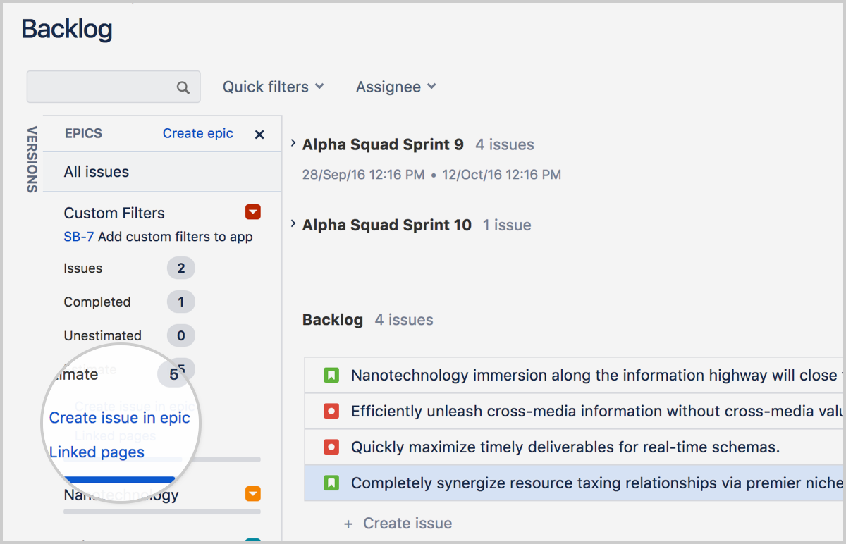 Jira Software でのエピックの使用方法 Atlassian