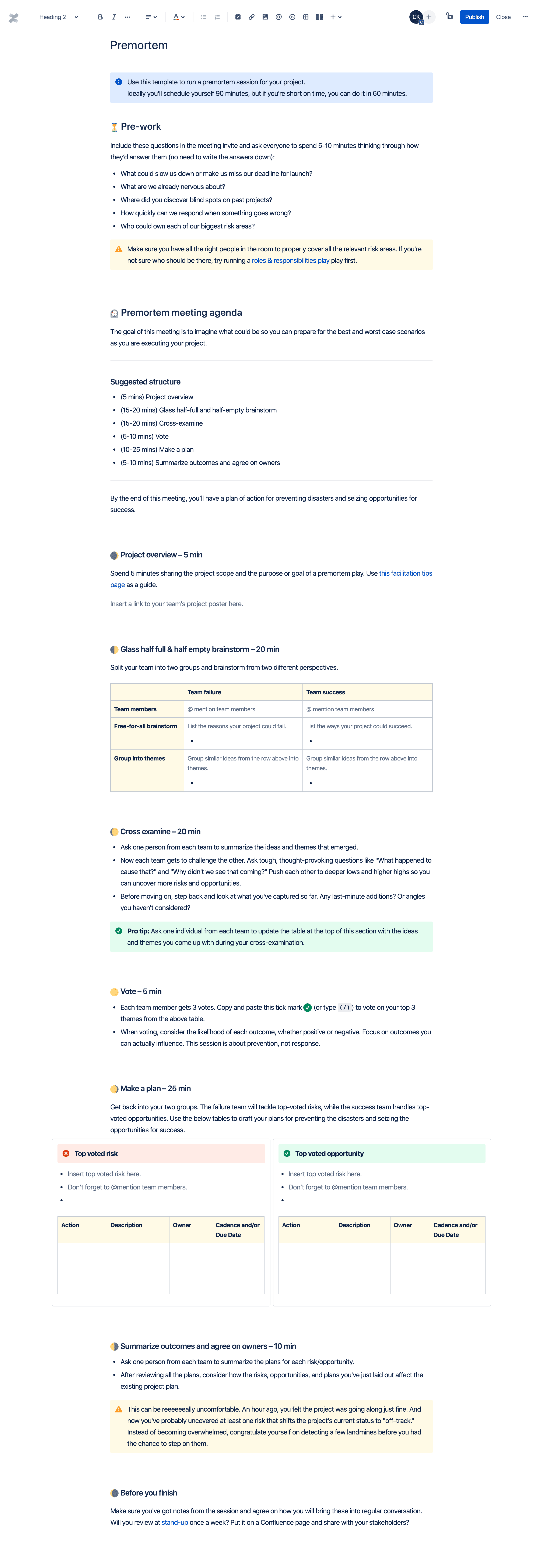 Template pre-mortem | Atlassian