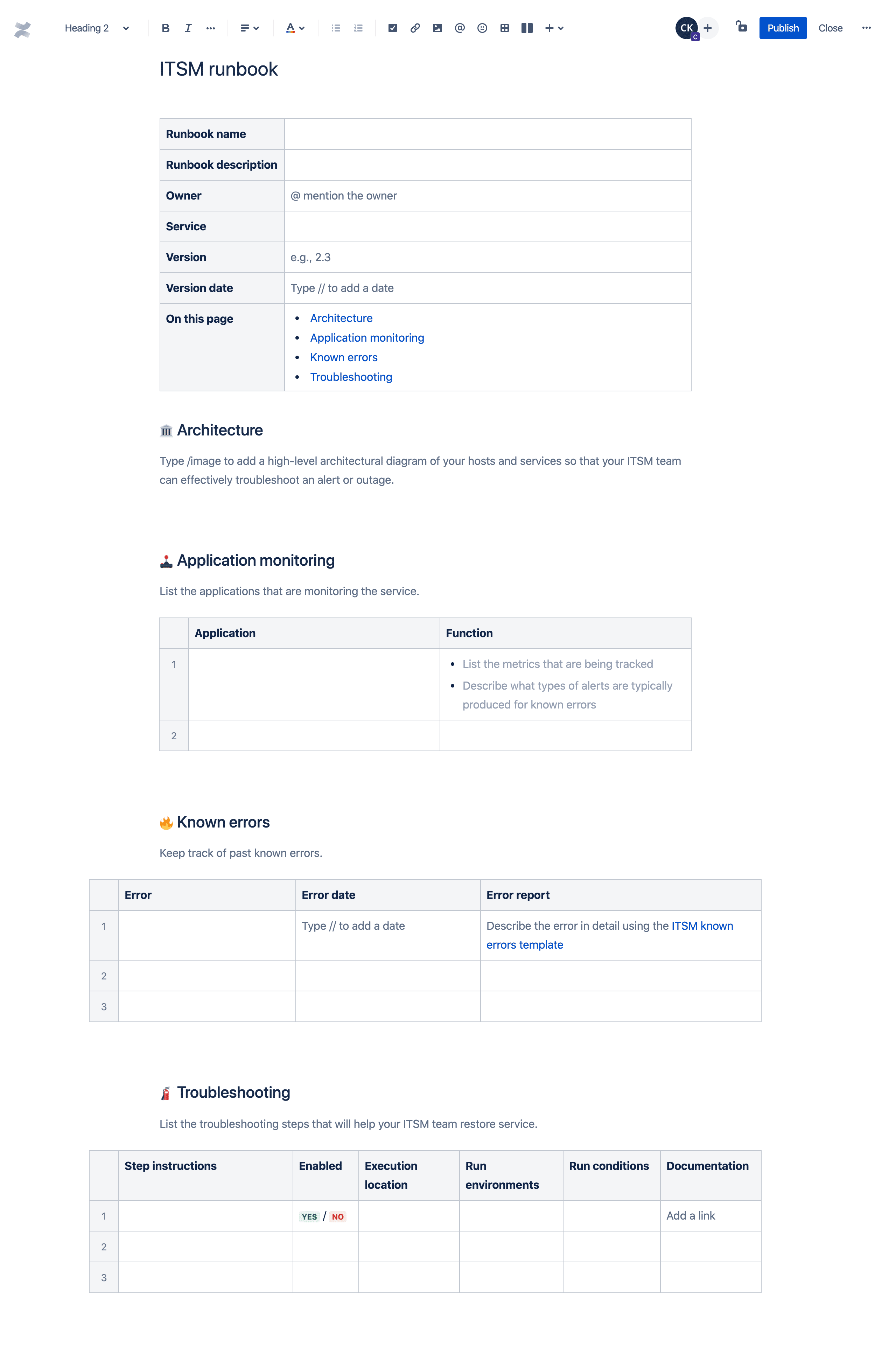 ITSM Runbook Template | Atlassian
