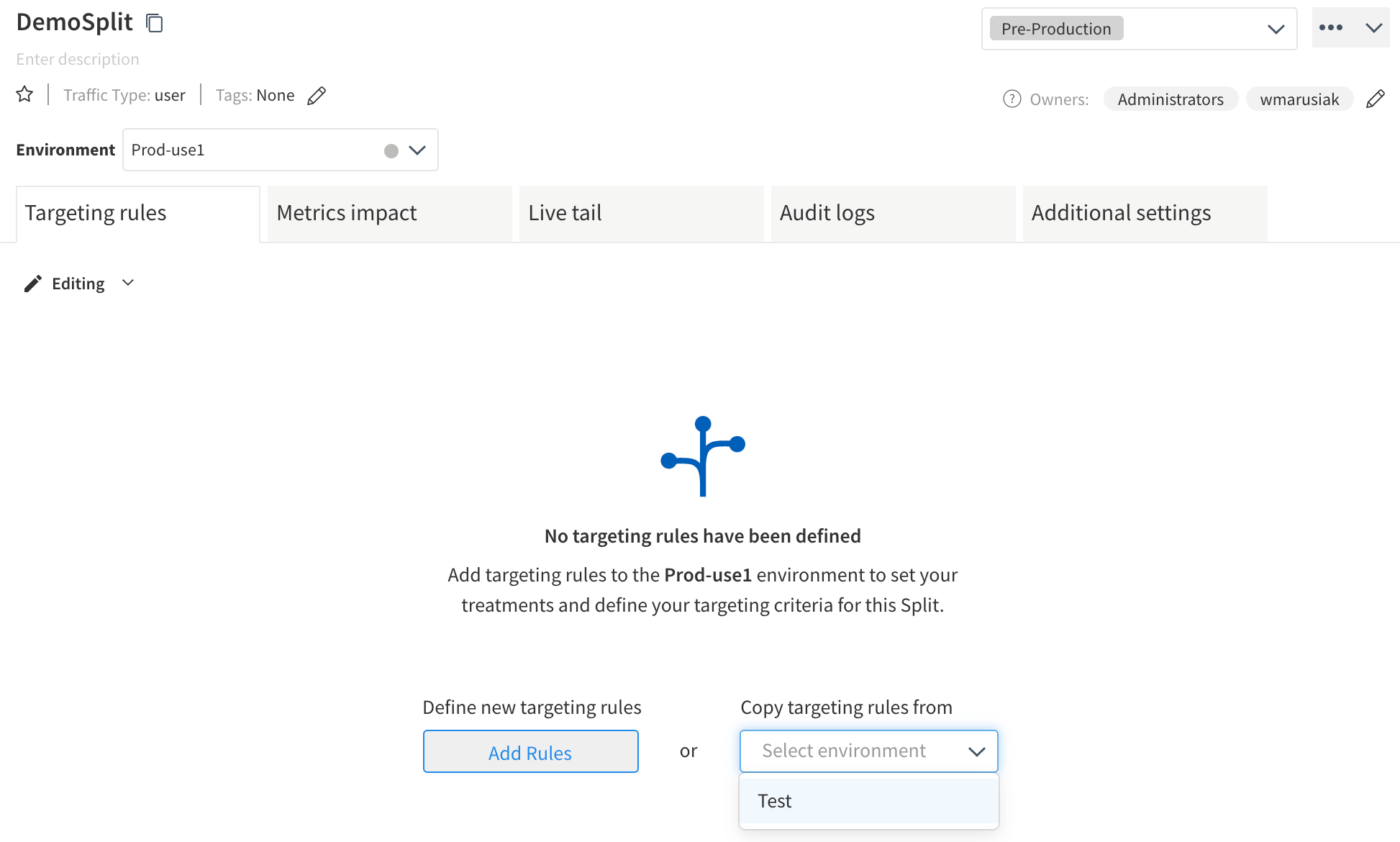 Uso de marcas de función con Split y Bitbucket Pipelines
