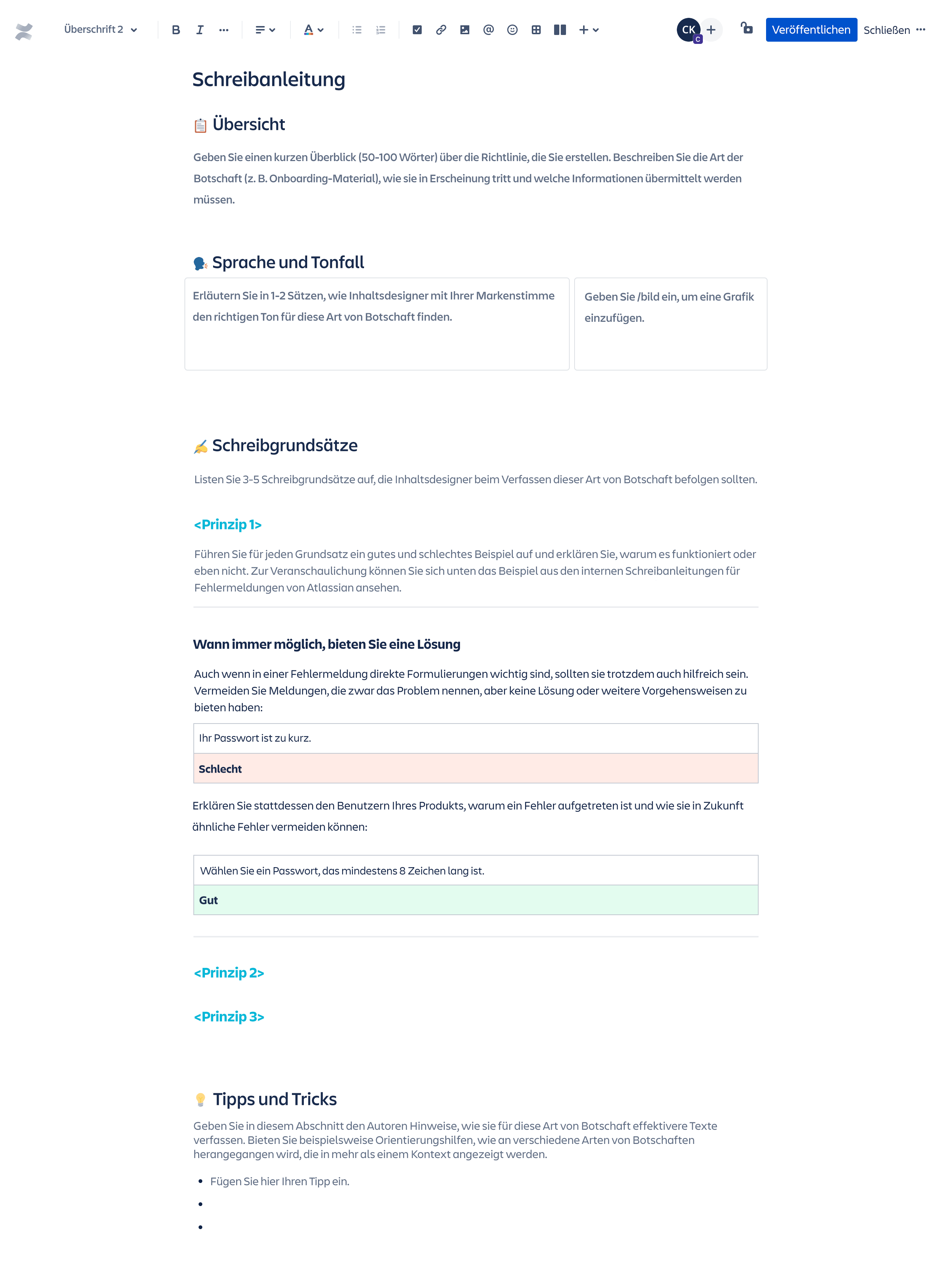 Vorlage: Schreibanleitungen | Atlassian