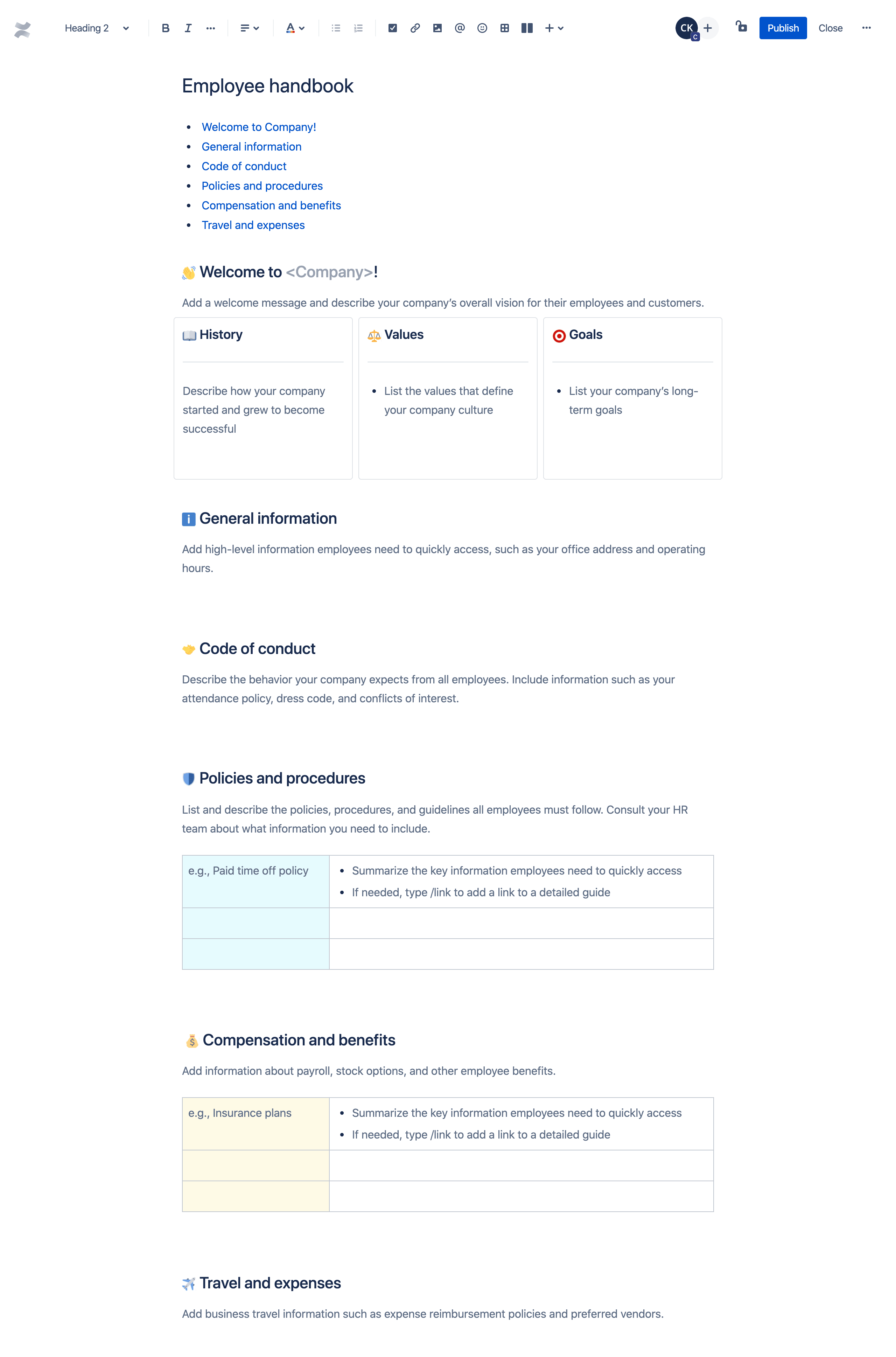 Plantilla de manual para empleados | Atlassian
