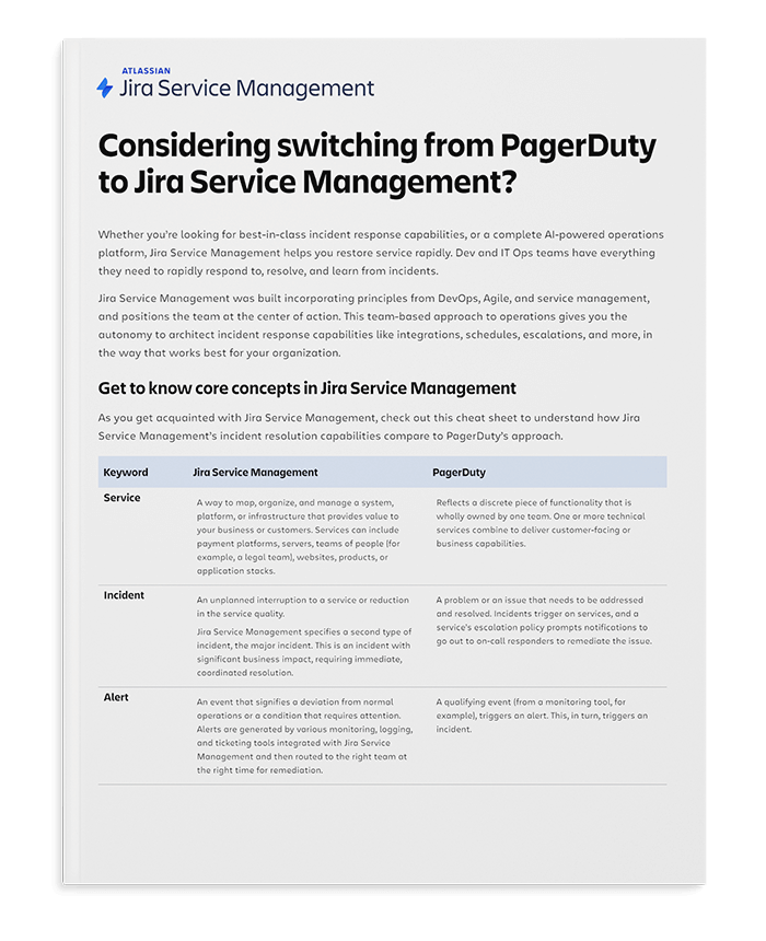 Jira Service Management と PagerDuty の機能比較 | Atlassian