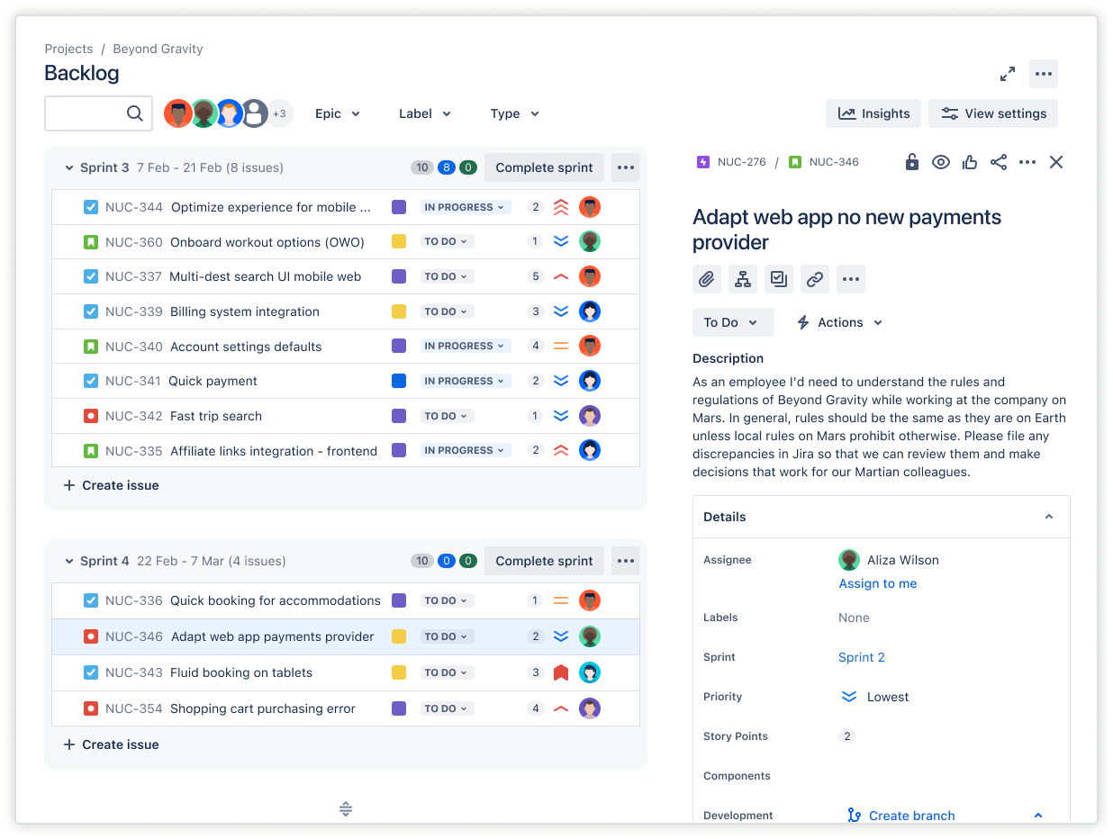 Scrum-Backlog-Vorlage | Jira Templates