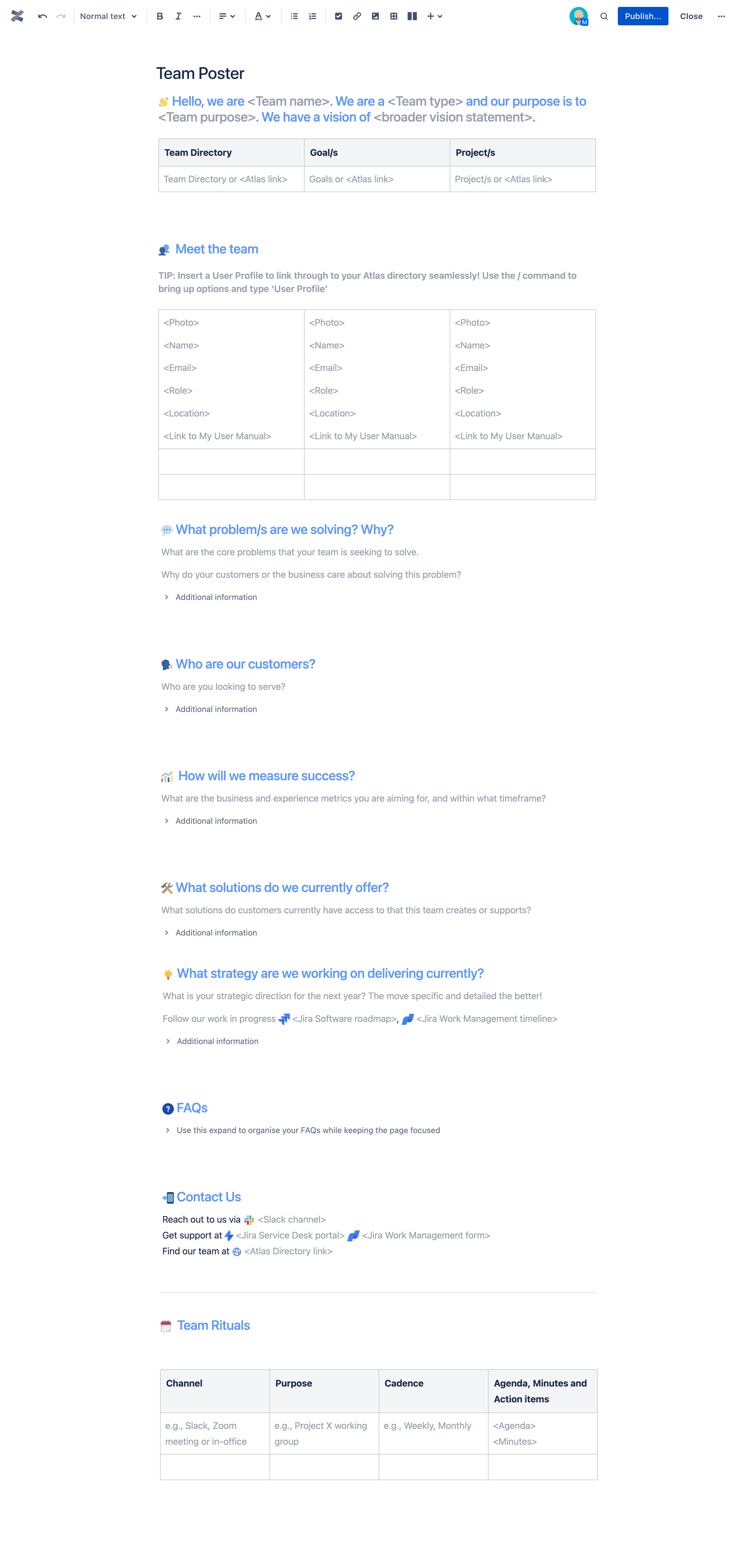 Team Poster Template | Atlassian