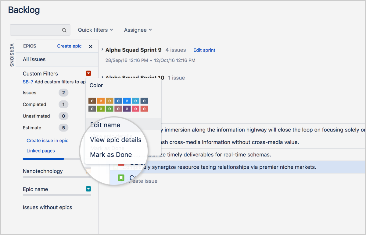 Jira Software でのエピックの使用方法 Atlassian
