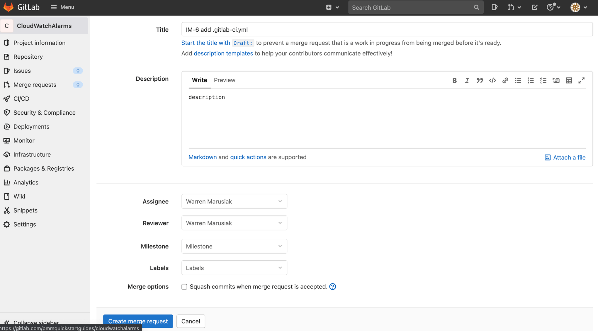 Deploy AWS CloudWatch alarms with Gitlab | Atlassian