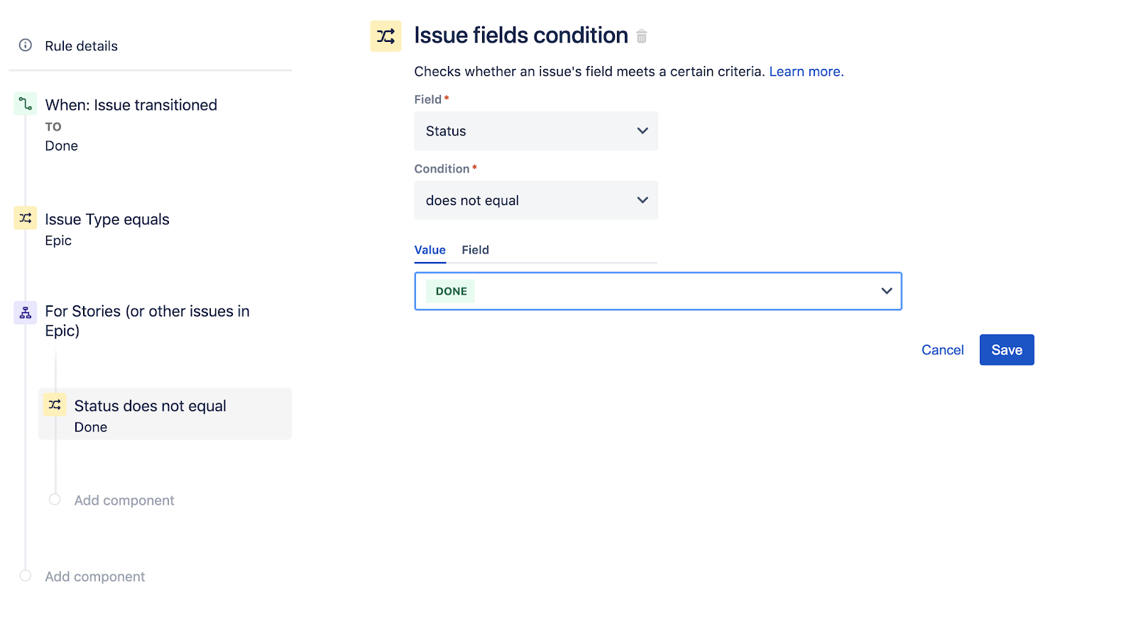 How to sync epics stories with Jira Software Automation