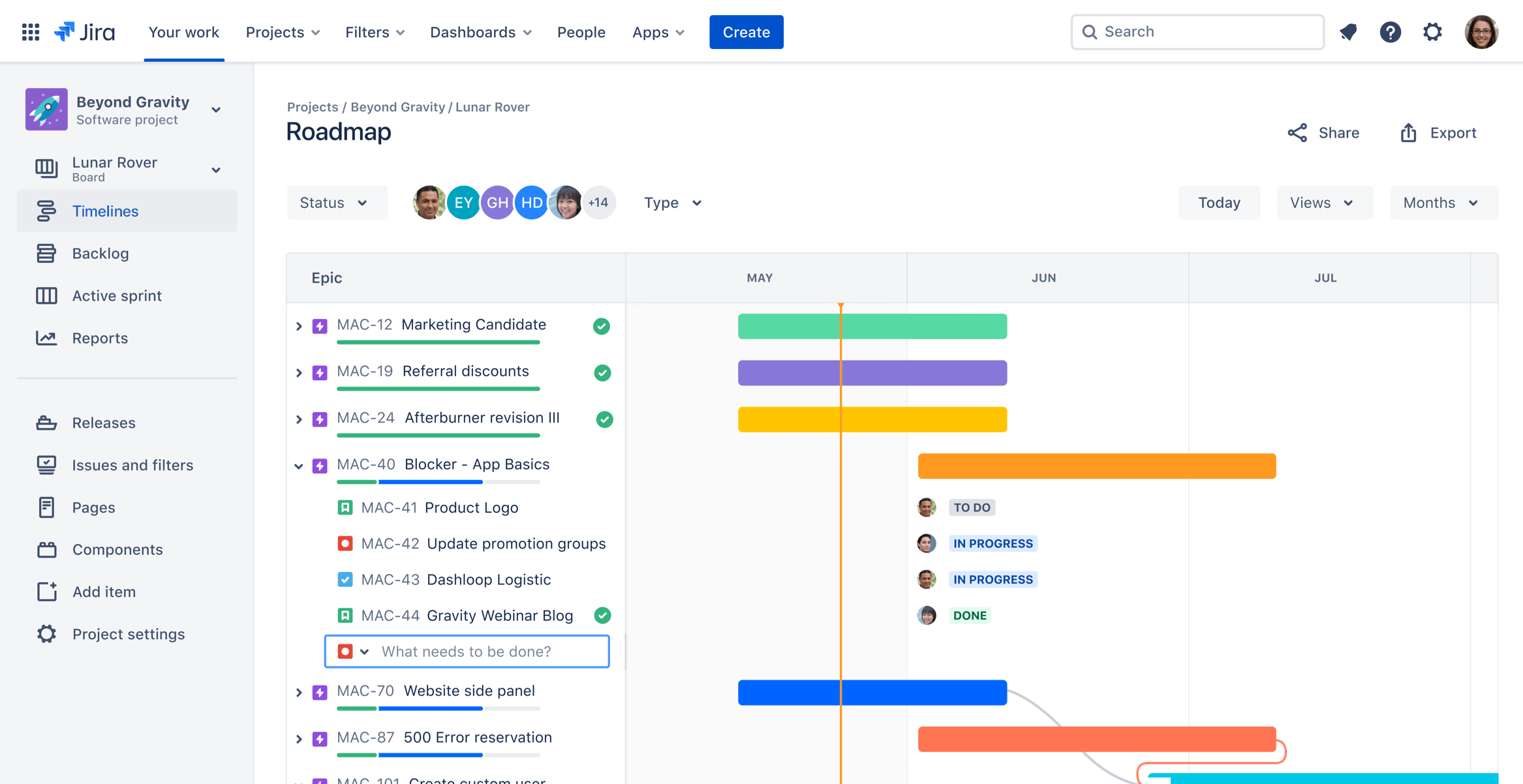 甘特图 Atlassian 