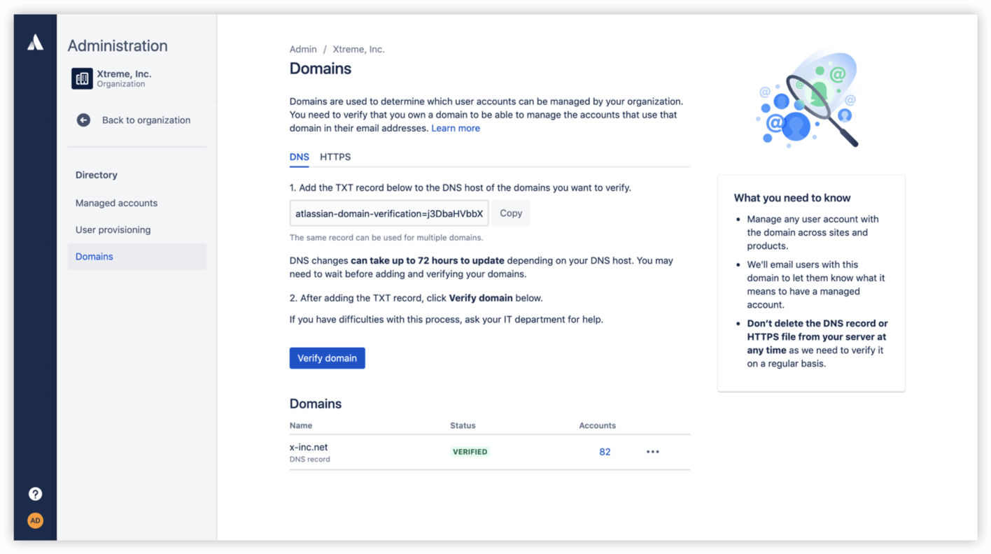 Atlassian Organizations and Domain Verification | Atlassian