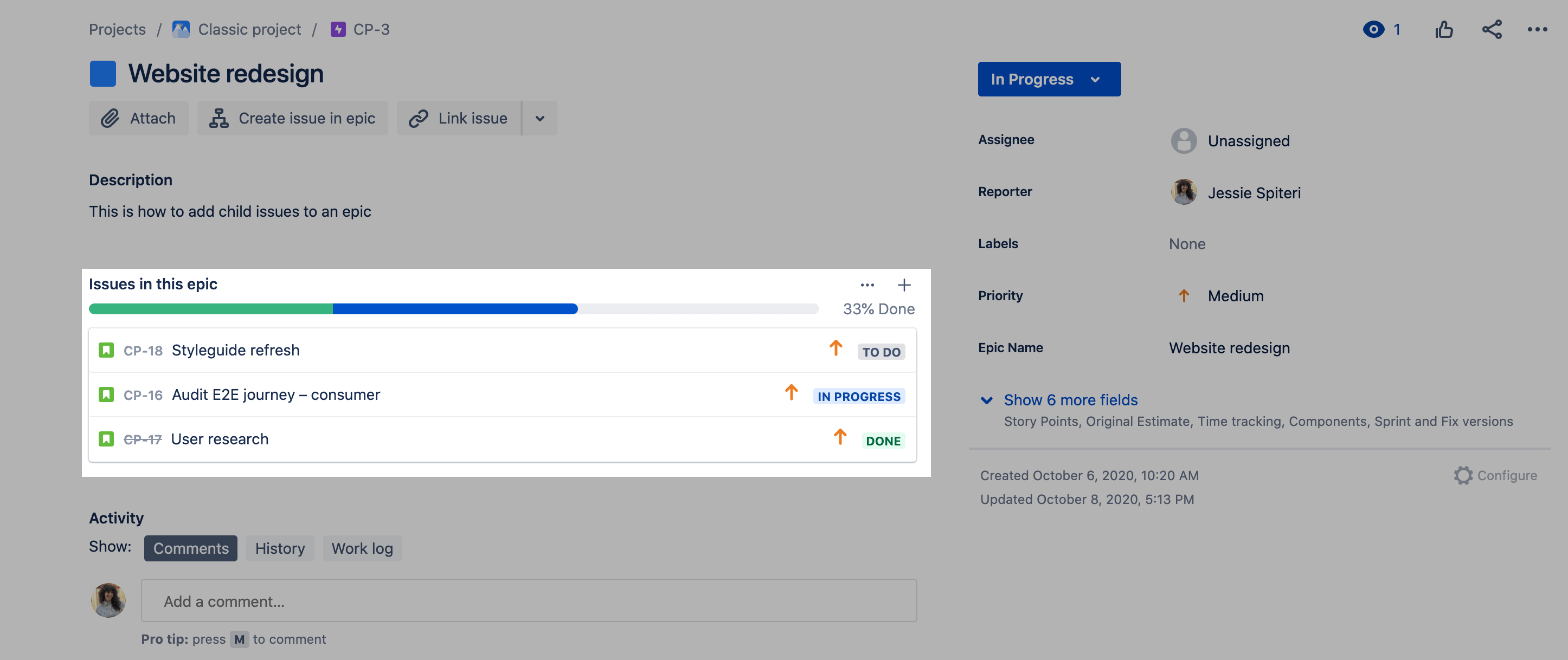 Jira でのエピックの使用方法 Atlassian