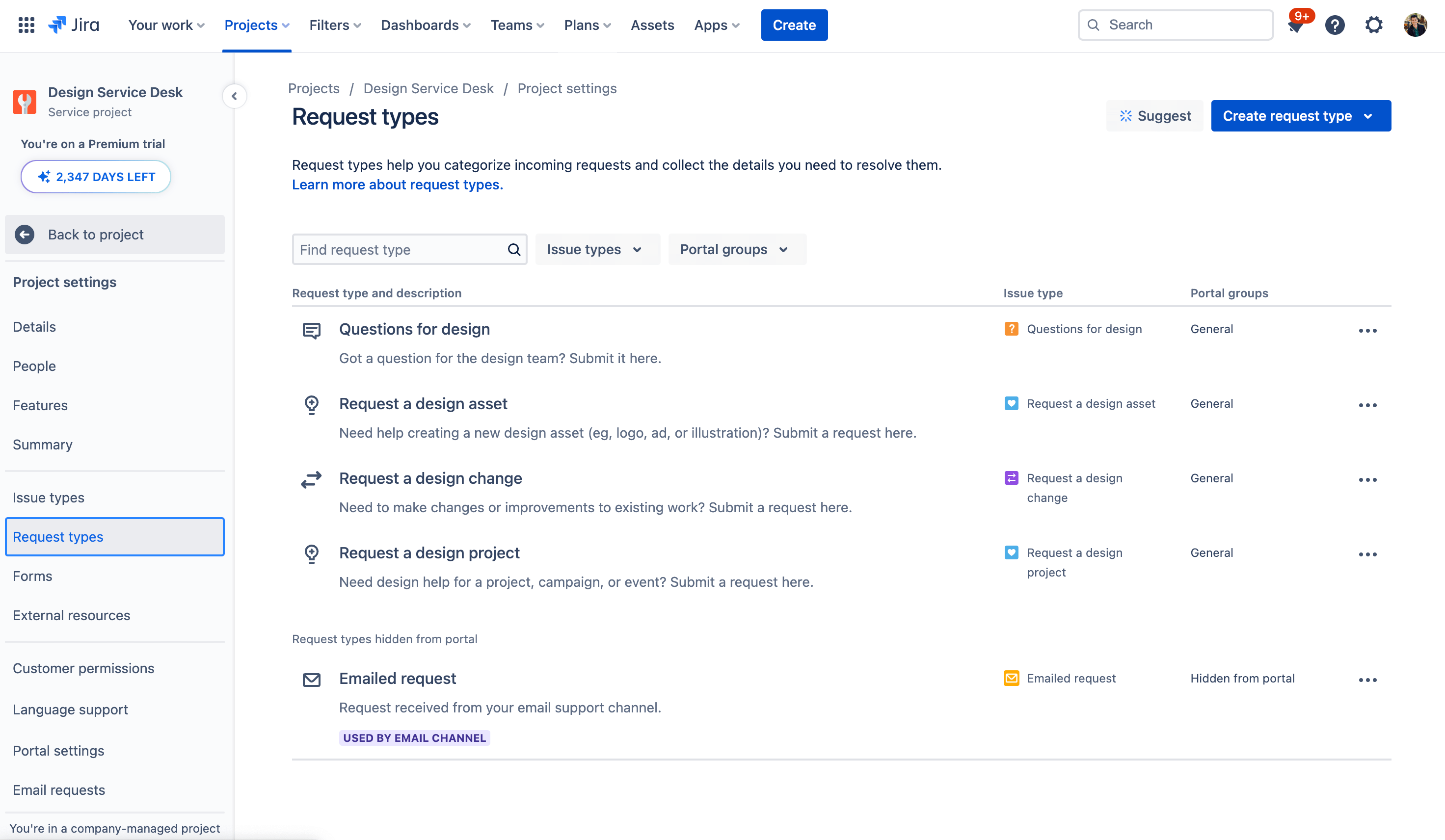 Design Service Management Template | Jira Templates