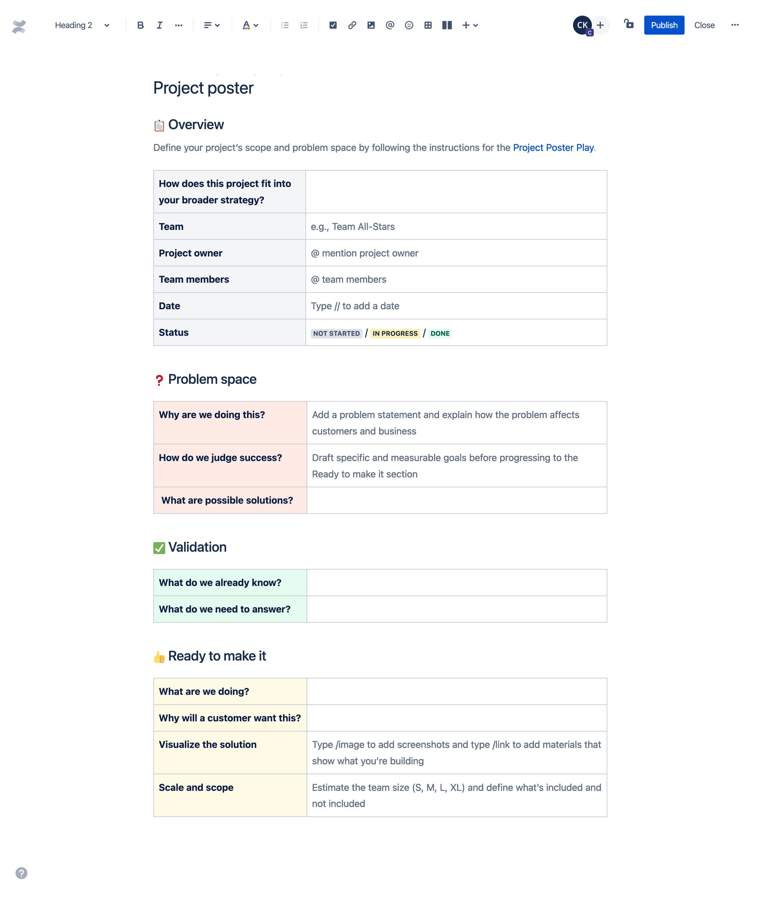 Plakat projektu — szablon | Atlassian
