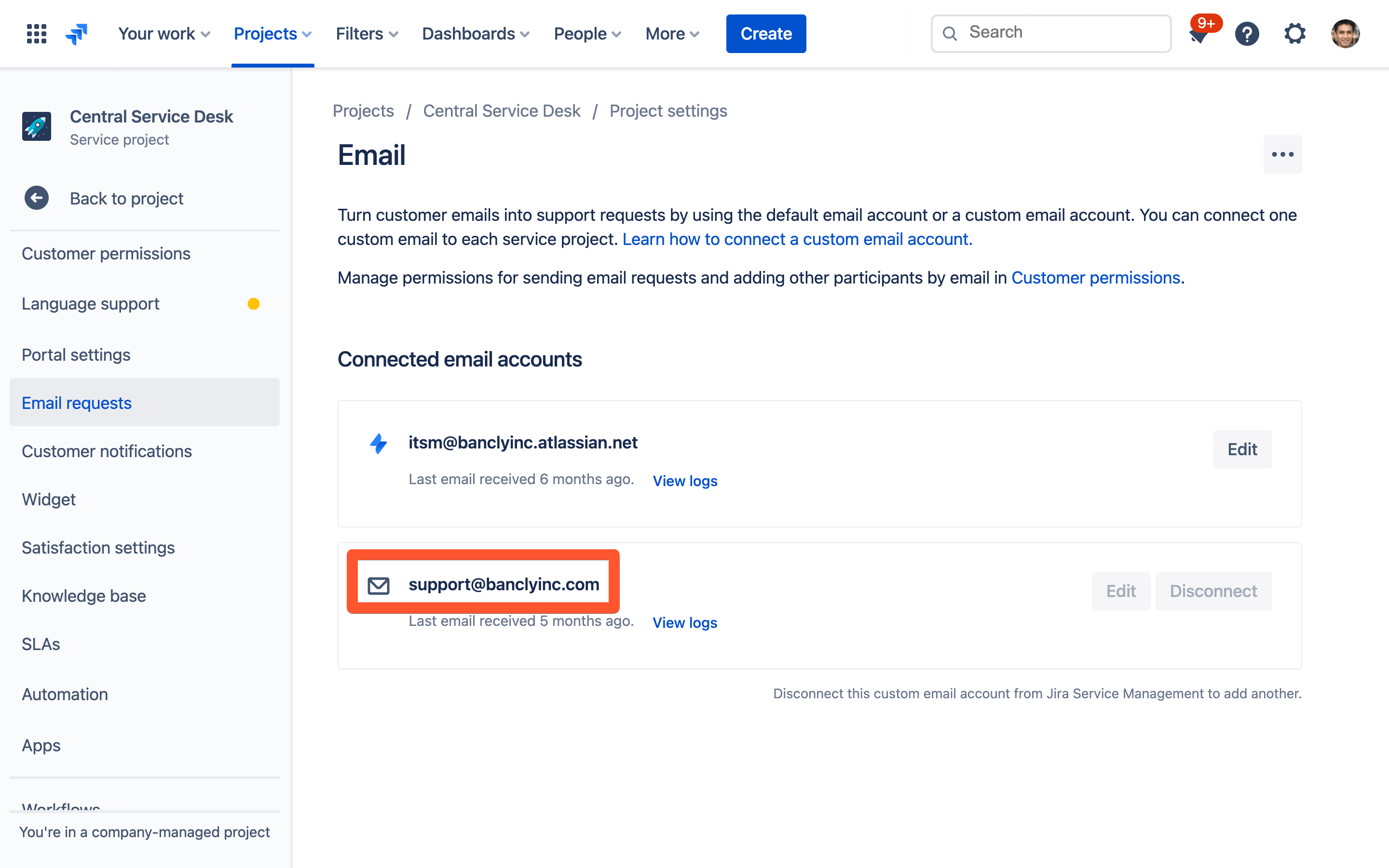Tutorial zum E-Mail-Support in Jira Service Management
