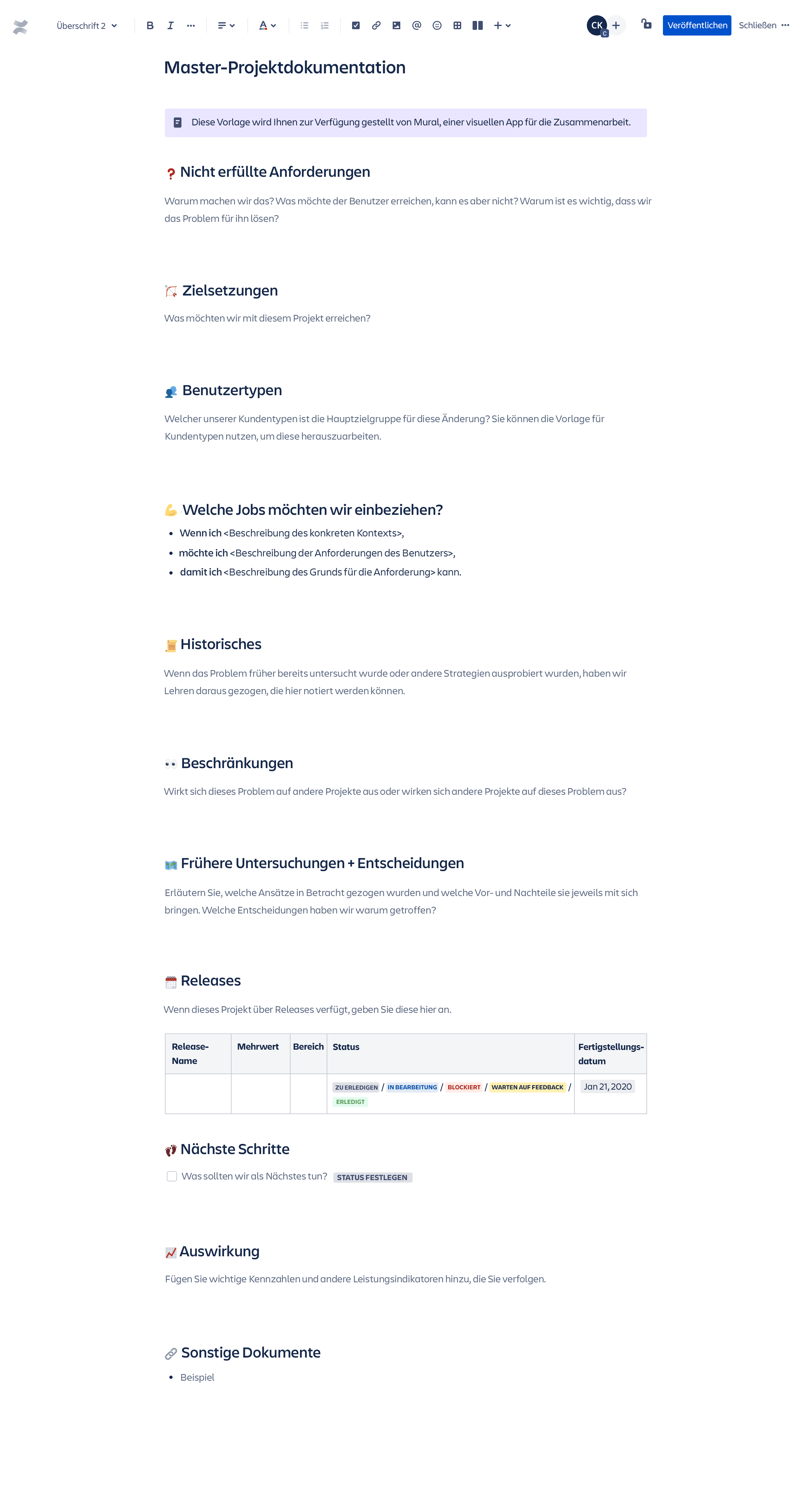 Vorlage: Master-Projektdokumentation | Atlassian