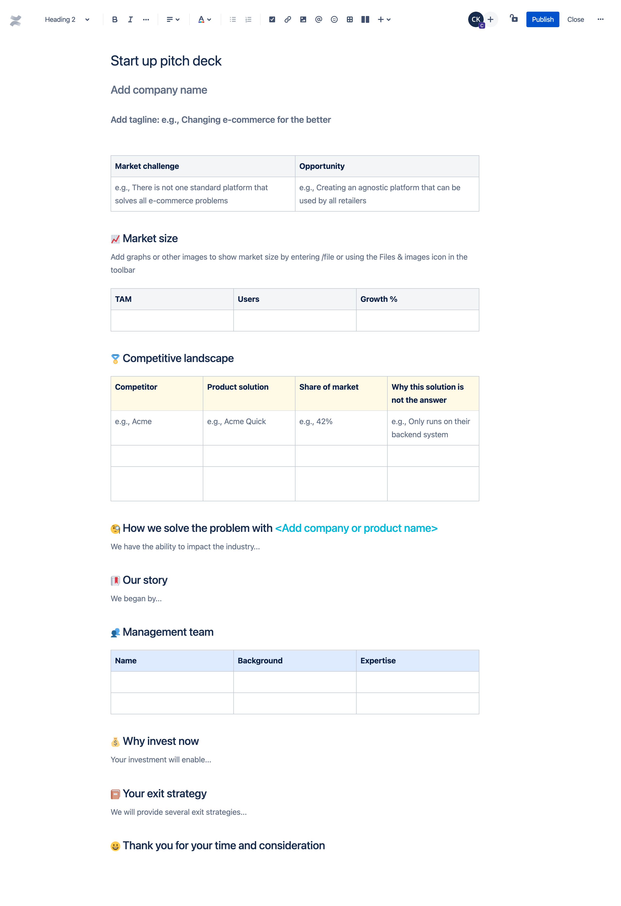 Startup pitch deck template | Atlassian