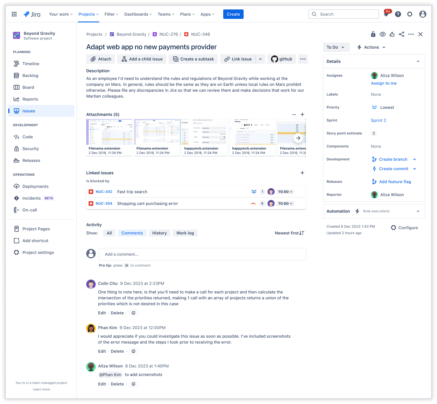 Issue Log Jira Template | Jira Templates