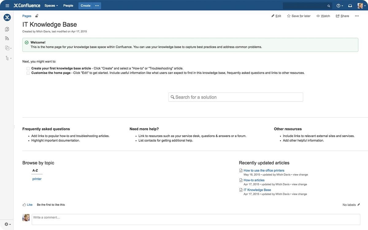 Leader in Knowledge Base Software | Atlassian
